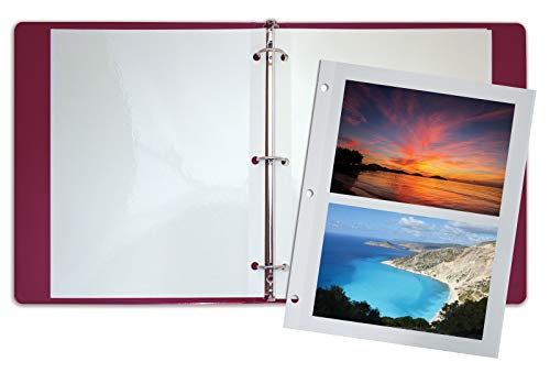 50 Count Photo Mounting Sheets, 11 x 9 Inches, Double-Sided, 3-Hole Punched, by Better Office Products, Refill Photo Album Sheets, Replacement Photo Album Sheets, Box of 50