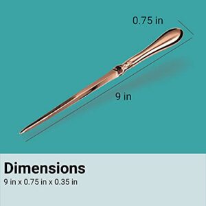 Uncommon Desks Rose Gold Letter Opener Knife - Smooth Metal Plated Envelope Opener - Ergonomic Rounded Handle for Comfort - Home and Office Mail Supplies - 1 Pack