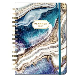 2023 planner – weekly monthly planner 2023 , january – december 2023, 6.4″x 8.5″ planner with elastic closure, inner pocket, coated tabs