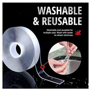 CNGRESIKFXC Double Sided Adhesive Tape Household Multi-Purpose Removable Installation Tape, Used for Poster Carpet Tape, Reusable Solid Wall Tape, Transparent Adhesive