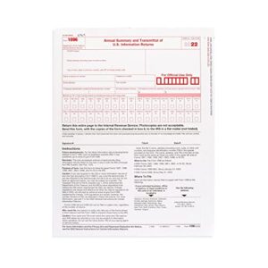 1096 Transmittal 2022 Tax Forms, 25 Pack of 1096 Summary Laser Forms, Compatible with QuickBooks and Accounting Software