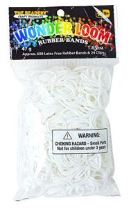 the beadery white wonderloom bands, 600 rubberband & 24 clip