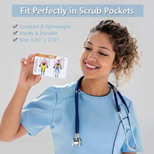 Nursing Badge Reference Cards - EKG, Vitals, Lab Values, Spanish Translation etc. RN Gifts for Nurses, Nursing School Student Essentials Supplies, Badge Buddy Nursing Cheat Sheets for ER CNA LVN IPN