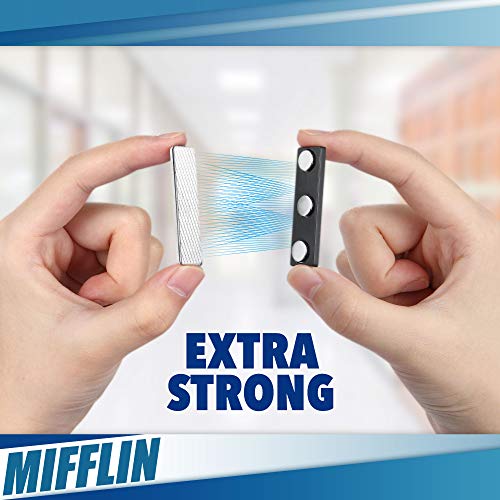 Mifflin-USA Name Tag Magnets (10 Badge Holder Magnets, 1.75 x 0.5 inches), Name Tag Magnet Backs w/ 3 Extra-Strong Neodymium Magnets for ID Badge Holders