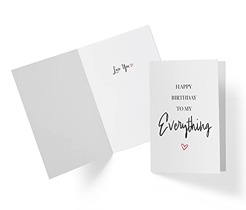 Sweet Birthday Card for Men Women, Large 5.5 x 8.5 Romantic Birthday Card for Him Her, Happy Birthday Card for Boyfriend, Birthday Card for Husband Wife Girlfriend, Karto My Everything