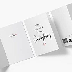 Sweet Birthday Card for Men Women, Large 5.5 x 8.5 Romantic Birthday Card for Him Her, Happy Birthday Card for Boyfriend, Birthday Card for Husband Wife Girlfriend, Karto My Everything