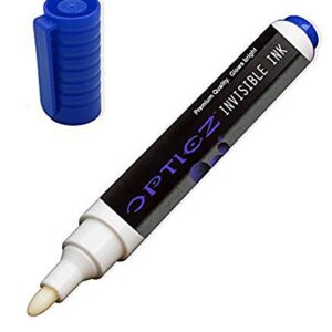 Opticz UV Blacklight Reactive Large Tip Invisible Ink Marker, Blue