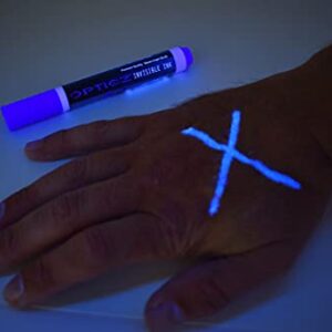 Opticz UV Blacklight Reactive Large Tip Invisible Ink Marker, Blue