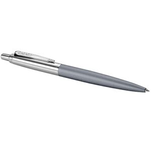 parker jotter xl ballpoint pen, alexandra matte grey, chrome trim, medium point, blue ink, gift box