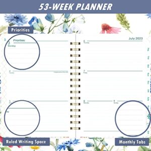 Planner 2023-2024 - Academic Planner 2023-2024, Jul.2023 - Jun.2024, 2023-2024 Planner, 2023-2024 Planner Weekly & Monthly with Tabs, 6.4" x 8.5", Hardcover + Back Pocket + Twin-Wire Binding, Daily Organizer - Flowers