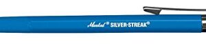 Markal 96107- Markal Silver-Streak Refillable Mechanical Holder With 6 Silver Highly Visible Reflective Lead Refills, Built-in Sharpener, 1 Click Advance -Ideal for Metal Layout & Fabrication Work