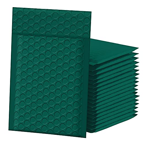 Famagic Bubble Mailers 4x8 Inch 50pc Ultramarine Green Shipping Bags, Chic Packaging Bags For Small Business, Colored Padded Mailing Envelopes, Opaque Matte Self Seal Bubble Poly Mailers Bulk #000