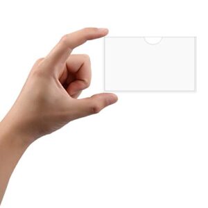 Self-Adhesive Business Card Pockets with Top Open for Loading, Card Holder for Organizing and Protecting Your Cards or Photos, Crystal Clear Plastic (3.7 x 2.3 Inches, 30 Packs)