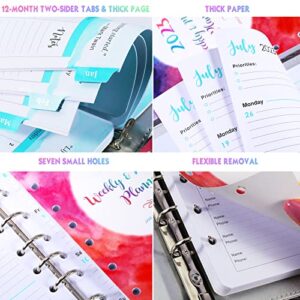 2023 Planner Refills - Planner Refills 2023, 2023 Weekly & Monthly Planner Refills, 2023 Planner Inserts, A5 Planner Refills, A5 Planner Inserts, 5-1/2" x 8-1/2", Jan.2023-Dec.2023, 7-Hole Punched - Watercolor Ink