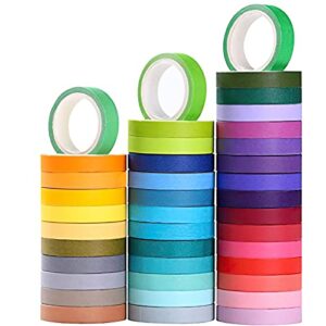 ieebee 40 rolls washi tape set, decorative masking diy tapes for children and gifts warpping (mix)