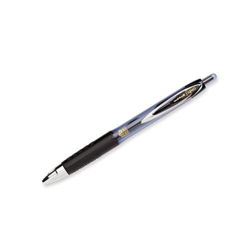 Uni-Ball Signo 207 Retractable Gel Pen, 0.38mm Ultra-Micro Point, Black, Pack of 6