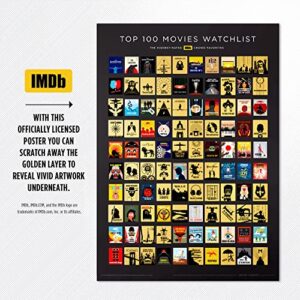 Official IMDb Top 100 Movies Scratch Off Poster - Made in USA with IMDb - Premium Bucket List - 16.5x23.4" - Unique Gift for Film Lovers Featuring 100 Top IMDb Films of All Time