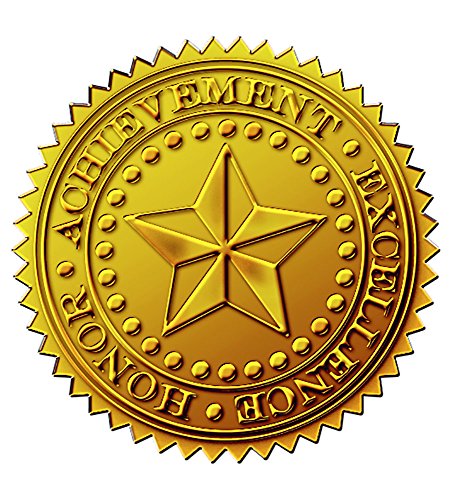 Great Papers! Starburst Embossed and Gold Foil Certificate Seal, 1.75", 48 Count (903419)