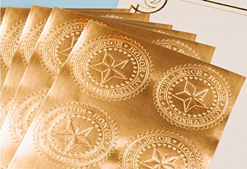 Great Papers! Starburst Embossed and Gold Foil Certificate Seal, 1.75", 48 Count (903419)