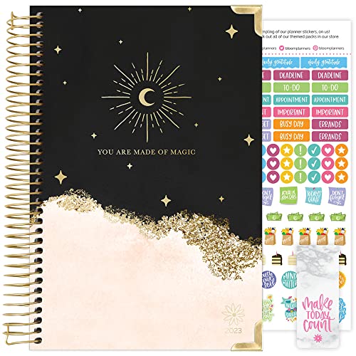 HARDCOVER bloom daily planners 2023 Calendar Year Day Planner (January 2023 - December 2023) - Passion/Goal Organizer - Monthly & Weekly Inspirational Agenda Book - 5.5" x 8.25" - Celestial