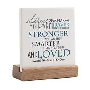 lukiejac inspirational quotes desk decor gifts for women best friend encouragement cheer up gifts office inspiration positive plaque with wooden stand for cowoker motivational sign for birthday (blue)