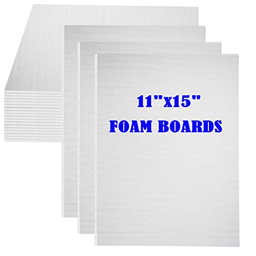 20Pack Foam Core Board, 11"x15" White Foam Board, 3/16" / 5MM Thick Mat Foam Board Center, Backing Boards for Mounting Photographs and Artwork, 3-D Modeling, Signage, Poster Making