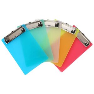 mini clipboard, mymazn small clipboard 4.7×7.3 inch pretty cute clipboard memo size pocket clipboard tiny a6 clip boards plastic (5 pack)