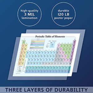 Palace Learning Periodic Table of the Elements Poster [White] - Science & Chemistry Classroom Chart (LAMINATED, 18" x 24")