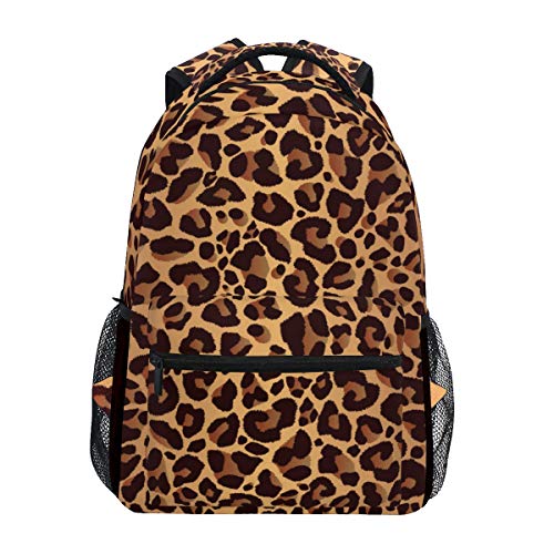 AUUXVA Animal Leopard Print Durable Backpack College School Book Shoulder Bag Travel Daypack for Boys Girls Man Woman