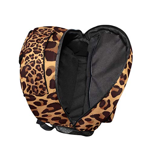 AUUXVA Animal Leopard Print Durable Backpack College School Book Shoulder Bag Travel Daypack for Boys Girls Man Woman