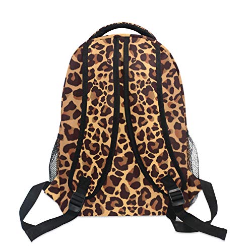 AUUXVA Animal Leopard Print Durable Backpack College School Book Shoulder Bag Travel Daypack for Boys Girls Man Woman