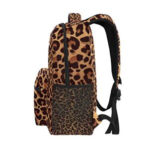 AUUXVA Animal Leopard Print Durable Backpack College School Book Shoulder Bag Travel Daypack for Boys Girls Man Woman