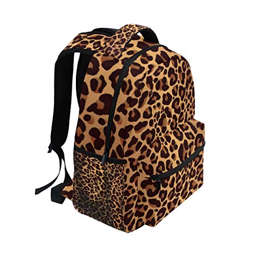 AUUXVA Animal Leopard Print Durable Backpack College School Book Shoulder Bag Travel Daypack for Boys Girls Man Woman