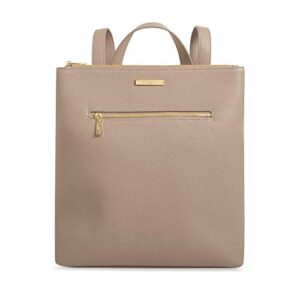 katie loxton brooke square womens vegan leather zippered top handle backpack taupe