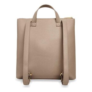 Katie Loxton Brooke Square Womens Vegan Leather Zippered Top Handle Backpack Taupe