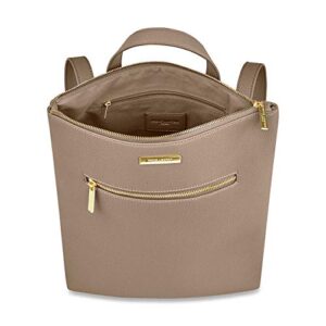 Katie Loxton Brooke Square Womens Vegan Leather Zippered Top Handle Backpack Taupe