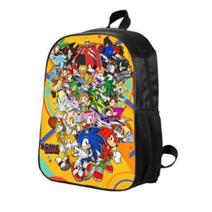 Fuyeyoso Anime Sonic The Hedgehog 17 Inch Lightweight Backpack Boys Girls Shoulder Bags Large Capacity For Gift