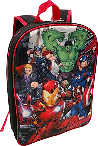 Ruz Avengers Boy's 15" Backpack (Black-Red)