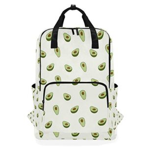 moyyo healthy fruit avocado school backpack college bookbag water resistant laptop backpack casual lightweight travel backpack for teens girl women, 10.5×5.5×15 inch