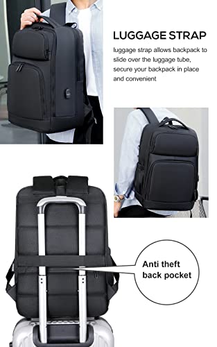 IPX Laptop Backpack Plus 17 Inch Travel Backpack Expandable Business Anti Theft Work Backpack with Laptop Compartment School Backpack with USB Charging Port Water Resistant Durable Bookbag for Men