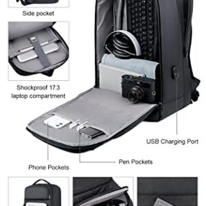 IPX Laptop Backpack Plus 17 Inch Travel Backpack Expandable Business Anti Theft Work Backpack with Laptop Compartment School Backpack with USB Charging Port Water Resistant Durable Bookbag for Men