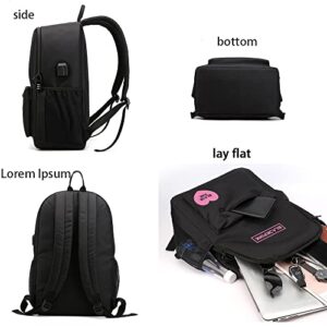 CUSALBOY Kpop Backpack Lisa Rose JISOO Jennie Fashion Business Anti Theft Slim Durable Laptops Backpack (Black)