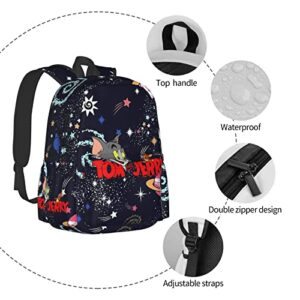 Cute Cartoon Cat Backpack,Universe Space Star Planet Casual Daypack,Laptop Backpack,Shoulder Bag,College Backpack,Travel Outdoor Backpack Cute Teen Backpacks For Men Women College Simple Backpack-A1