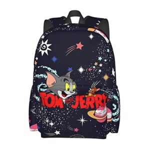 Cute Cartoon Cat Backpack,Universe Space Star Planet Casual Daypack,Laptop Backpack,Shoulder Bag,College Backpack,Travel Outdoor Backpack Cute Teen Backpacks For Men Women College Simple Backpack-A1