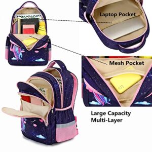 CAMTOP Girls Backpack for School with Lunch Box Kids BookBag Set for Elementary Middle School (Believe in Magic)