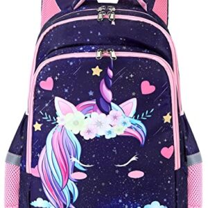 CAMTOP Girls Backpack for School with Lunch Box Kids BookBag Set for Elementary Middle School (Believe in Magic)