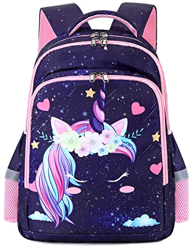 CAMTOP Girls Backpack for School with Lunch Box Kids BookBag Set for Elementary Middle School (Believe in Magic)