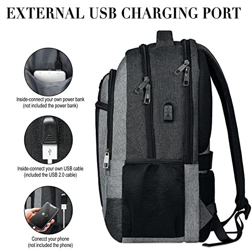 BIKROD Travel Laptop Backpack for Men and Woman, School Backpacks for Teens with USB Charging Fits 15 IN Laptop Backpack, Adult Business Computer Travel Backpack [New Version of Quality Upgrade]