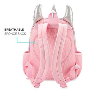 mibasies Kids Unicorn Backpack with Lunch Box for Girls Rainbow School Bag