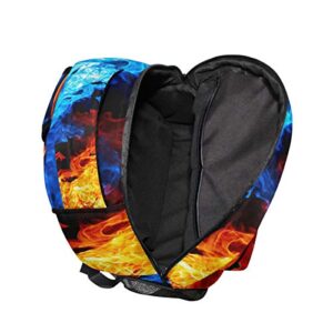 Ice and Fire Backpack for Boys Girls Fire Water Bookbag Elementary School Casual Travel Bag Computer Laptop Daypack